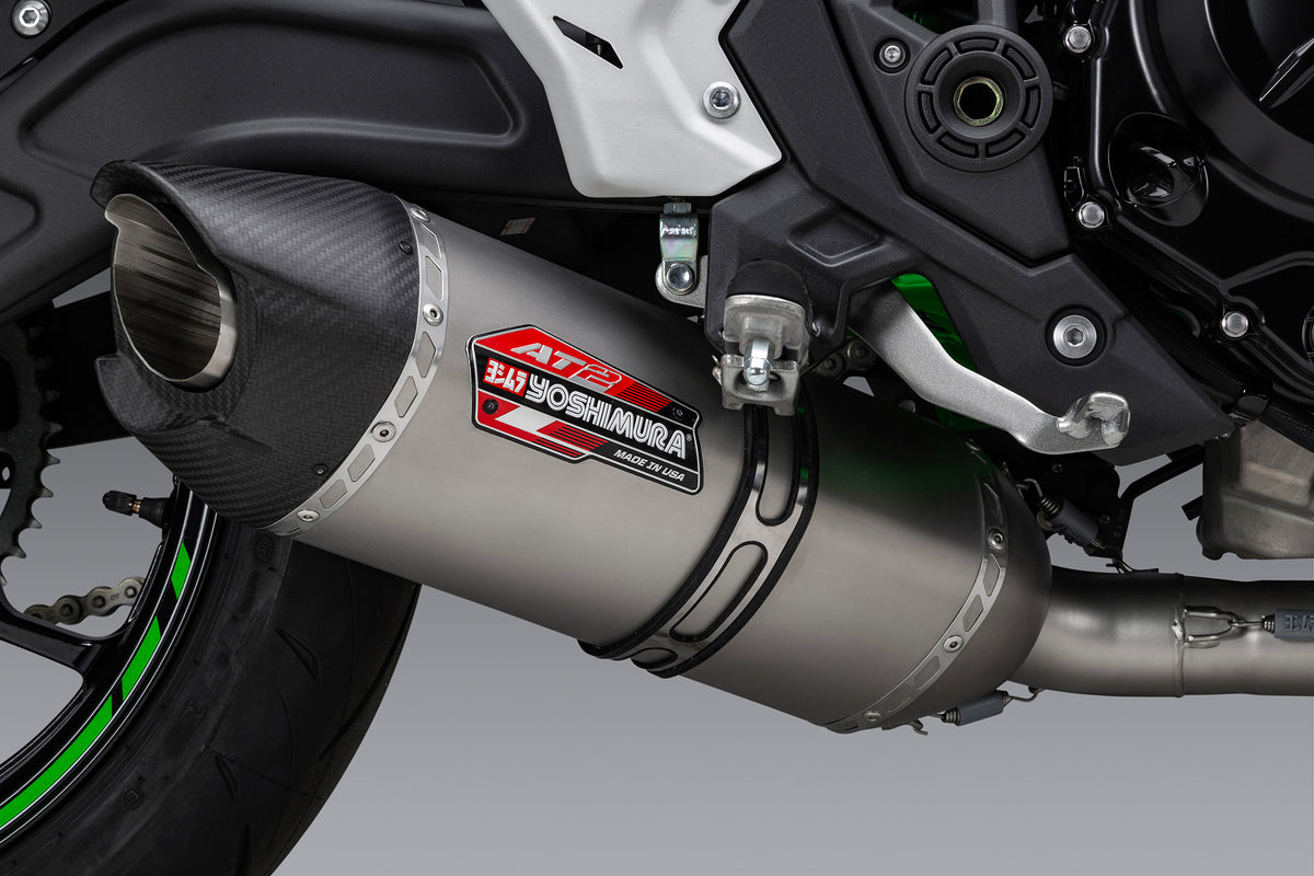 Yoshimura Ninja/Z 650 17-24 AT2 Stainless Exhaust w/ Stainless Muffler ...